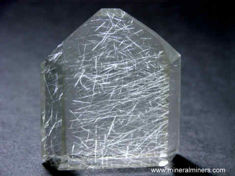 Rutilated Quartz Crystals: clear quartz with rutile needles